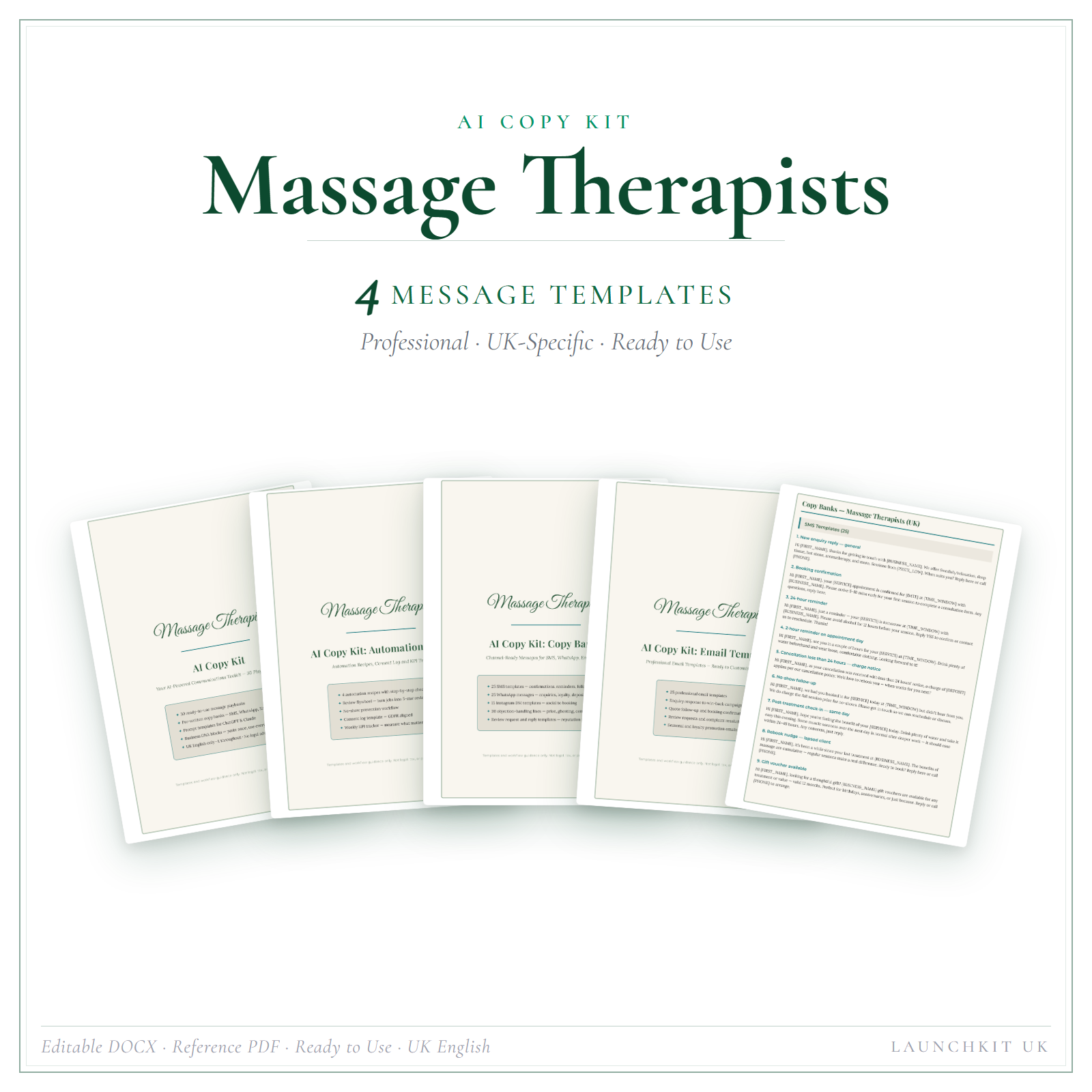 AI Copy Kit for UK massage therapists: marketing 2026